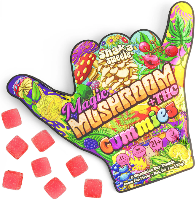Shaka Sweets Magic Mushroom THC Gummies 8 Pack High Potency Edibles ...